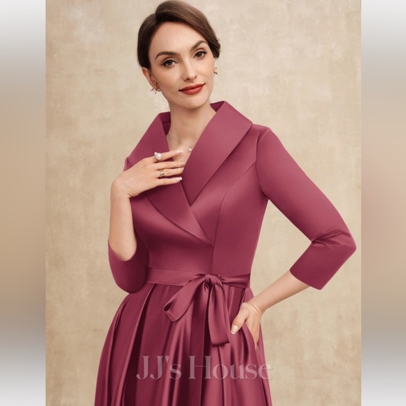 Dresses | Aline Vneck Asymmetrical Satin Dress In25 | Poshmark